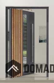 PIVOT RAIL4 - aluminum pivot door with vertical slats made of aluminum ...