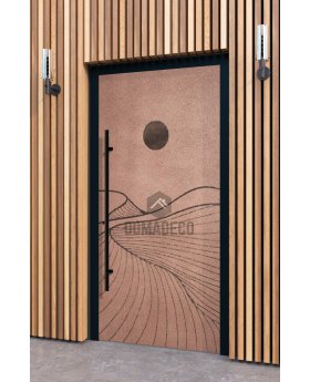 PIVOT M14 - aluminum pivot door with copper texture of milled metal ...
