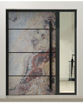 PIVOT M22 - aluminum hinged door with circles texture of liquid metal ...