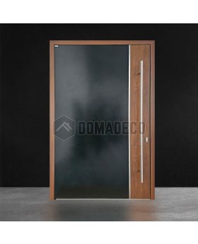 PIVOT V22 - aluminum front door with wooden decor Domadeco