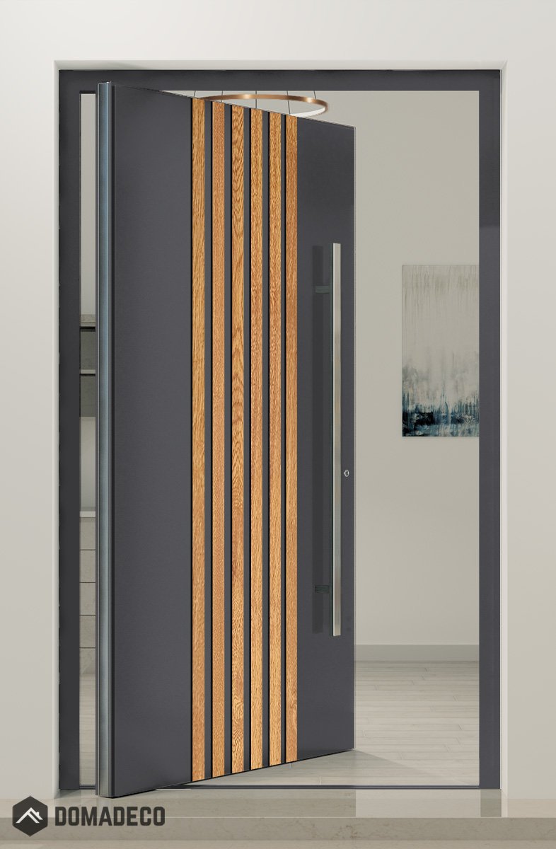 PIVOT RAIL5 - aluminium pivot door with vertical slats made of ...