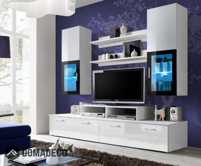 Toledo 1 white high gloss wall unit